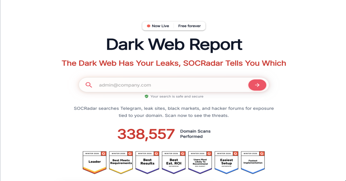 Free Dark Web Leak Checker: Free Dark Web Scan Report by SOCRadar