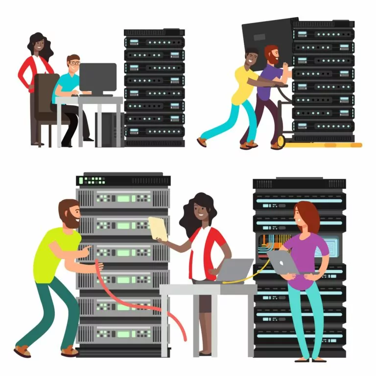 Team of computer engineers working in server room - SOCRadar® Cyber ...
