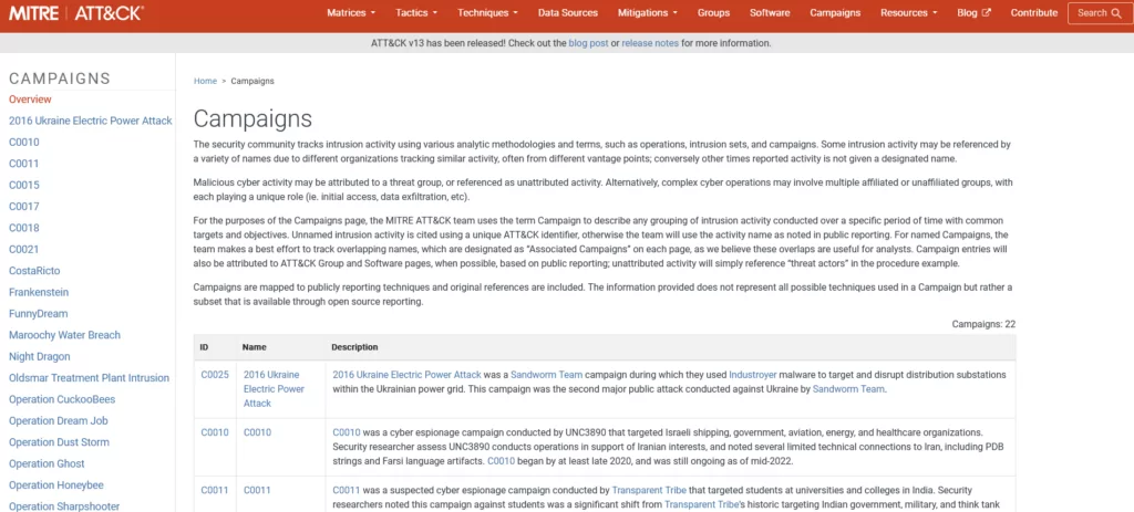 What is New in the MITRE ATT&CK Framework v12 and v13?
