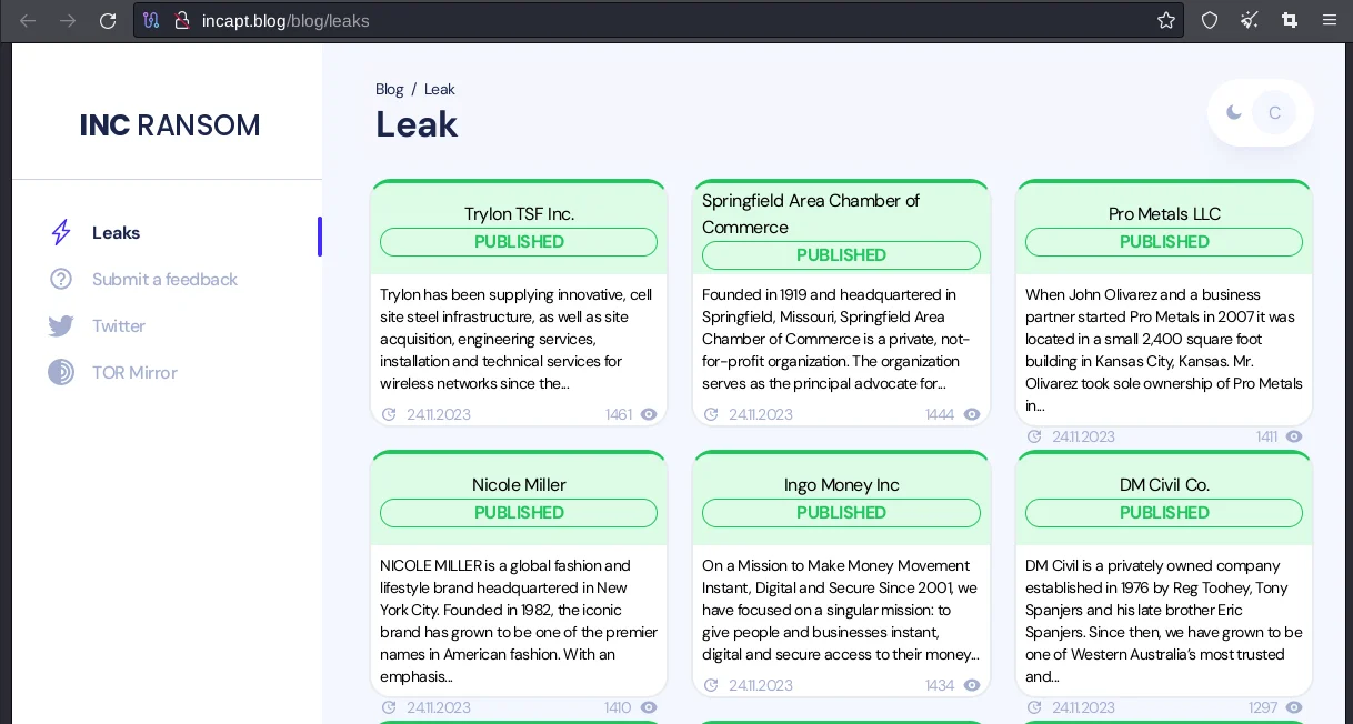 Dark Web Profile: INC Ransom - SOCRadar® Cyber Intelligence Inc.