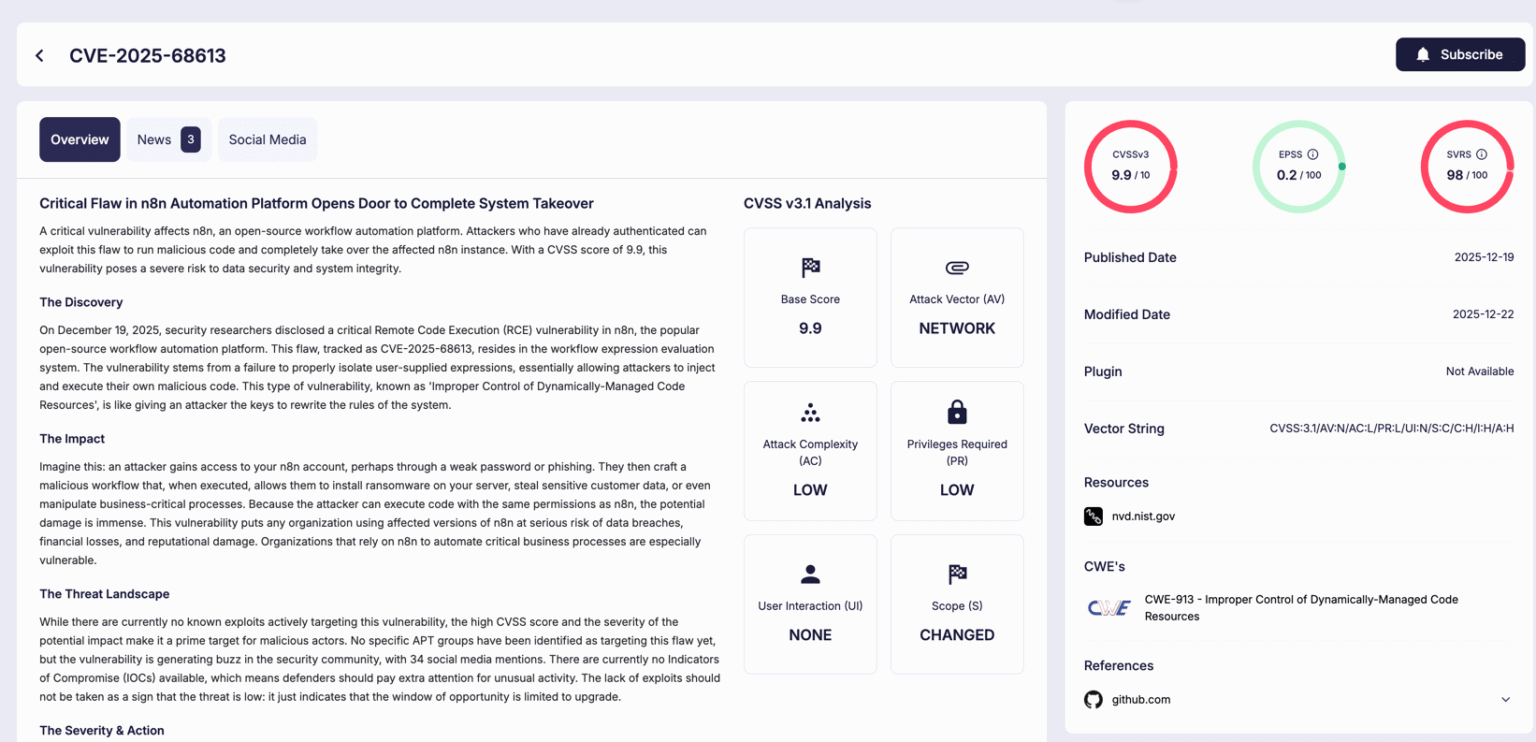 CVE-2025-68613: Critical RCE Vulnerability Disclosed in n8n Workflow ...