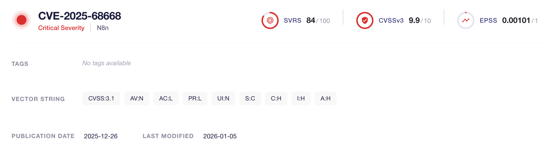 CVE-2025-68668: Arbitrary Command Execution in n8n Python Code Node