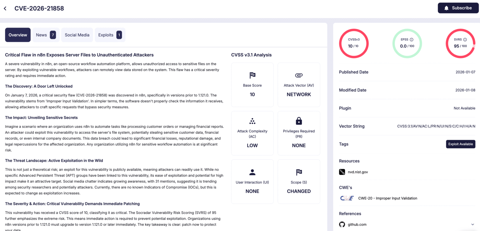 Ni8mare Flaw in n8n: What Defenders Need to Know About CVE-2026-21858