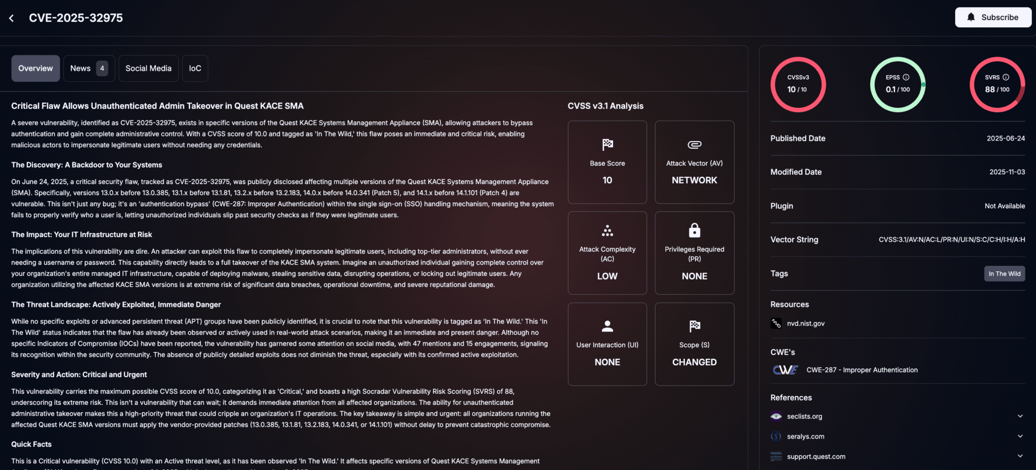 CVE-2025-32975: Quest KACE SMA SSO Authentication Bypass Enables Admin ...