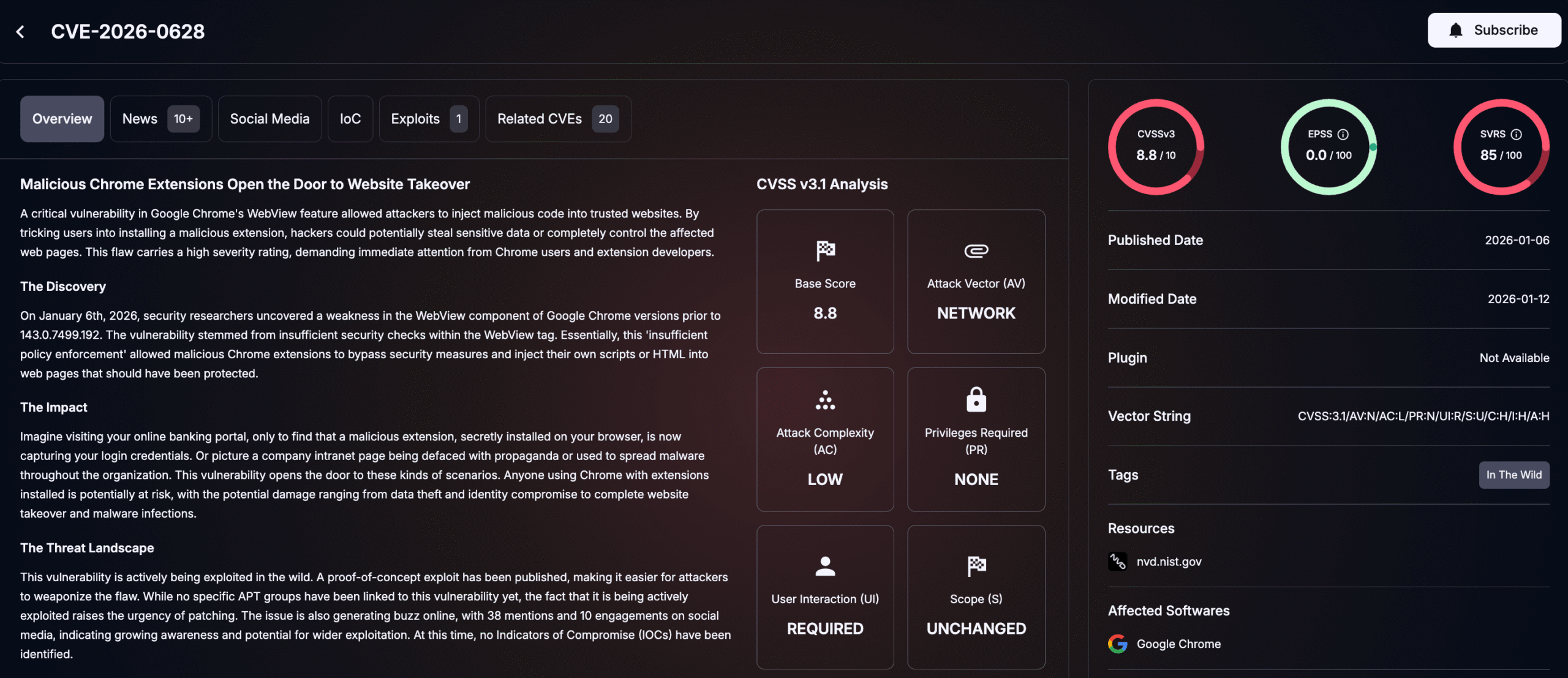 CVE-2026-0628: Chrome “Gemini Live” Side Panel Injection Bug