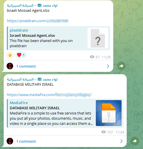 Telegram Hacktivist Activity Timeline of Iran - Israel & US War